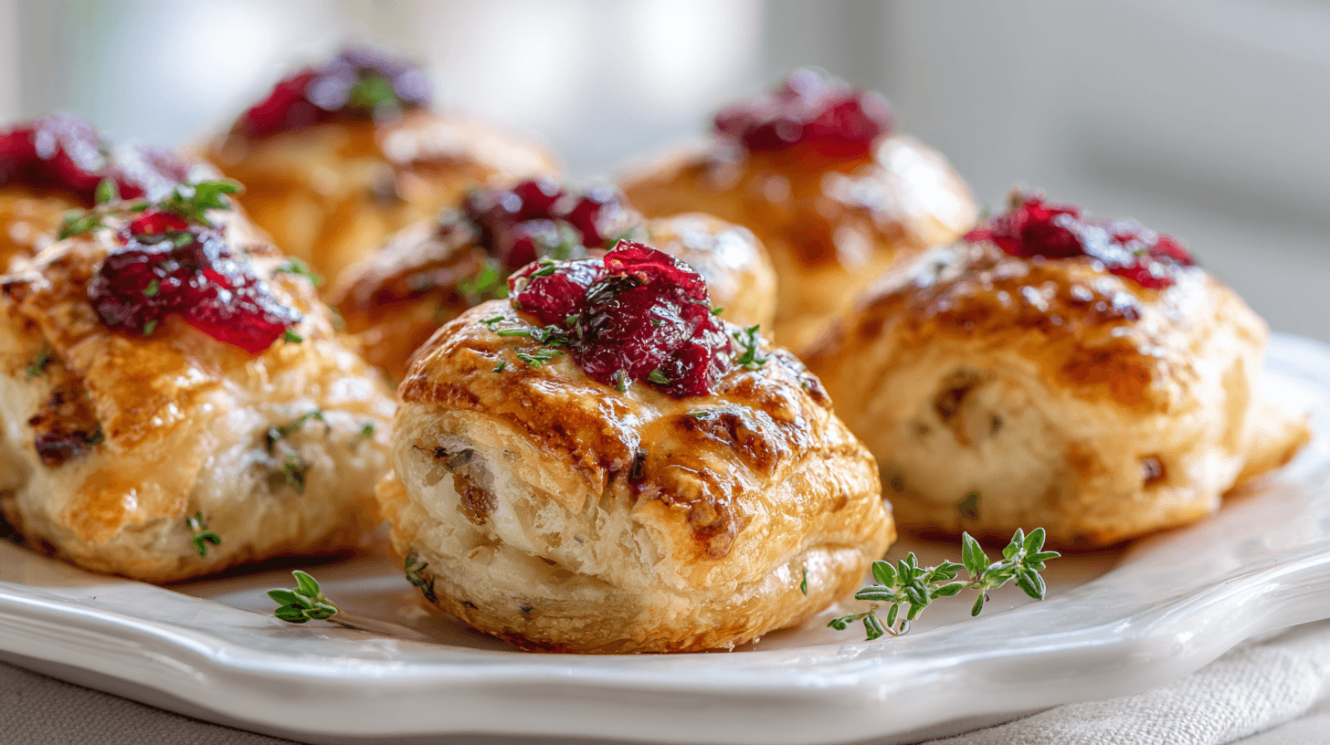 Cranberry Brie Puff Pastry Bites : 5-Min Cozy Must Try Appetizer